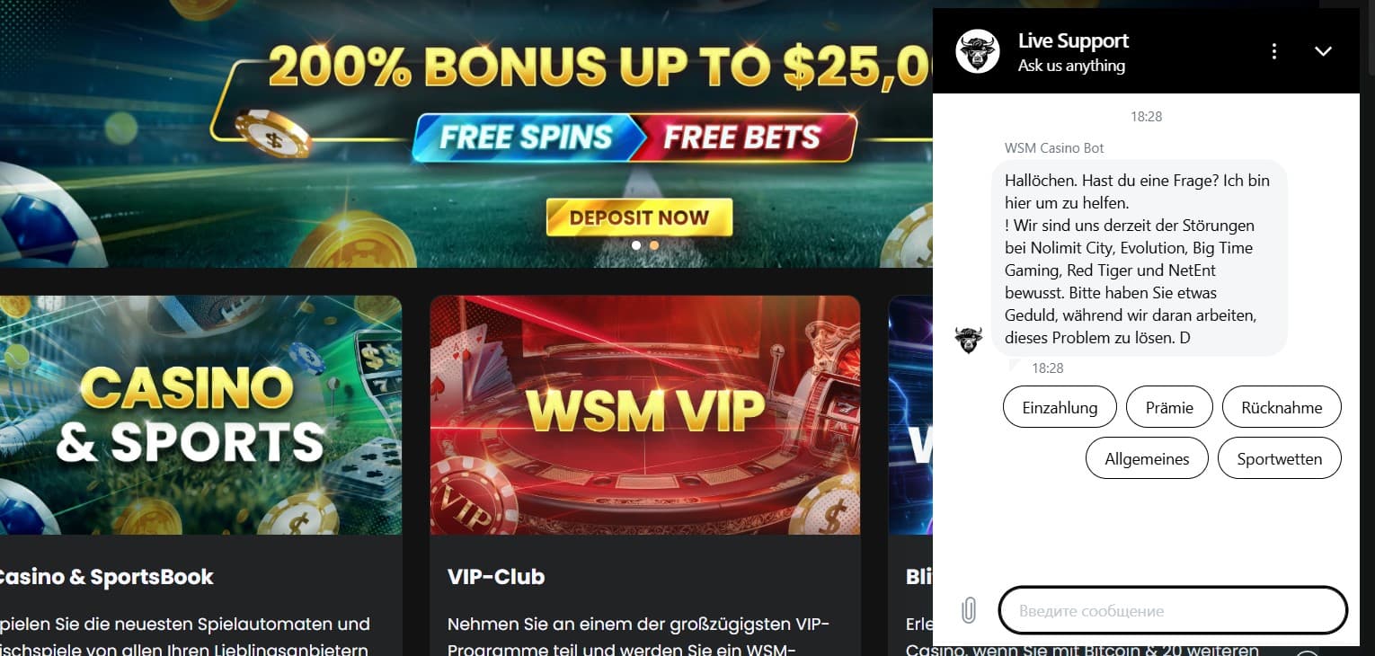 WSM Casino Online Login – Deutschland